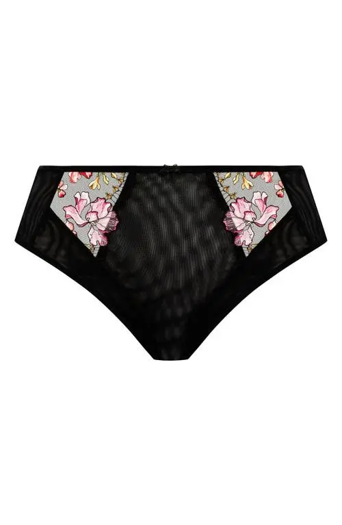 Elomi Teagan High Leg Briefs - Black/rainbow