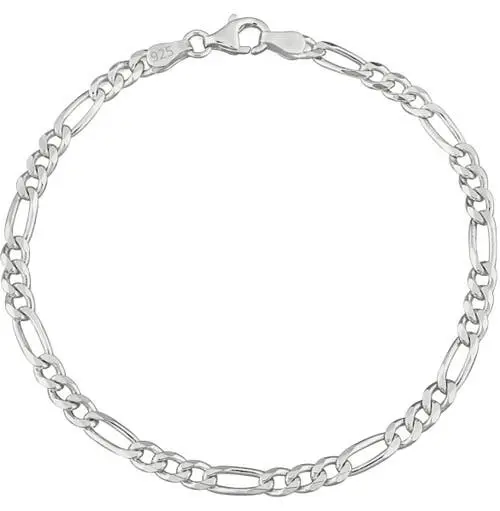 DONATELLO GIAN Name Sterling Figaro Link Bracelet - Silver