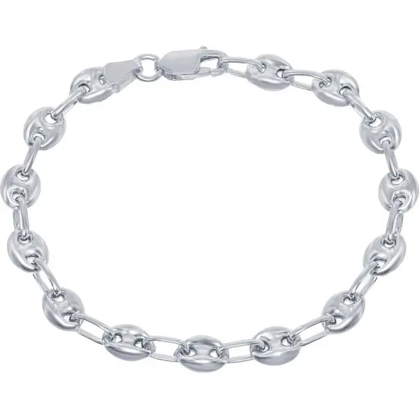 DONATELLO GIAN Name Sterling Puffed Link Bracelet - Silver