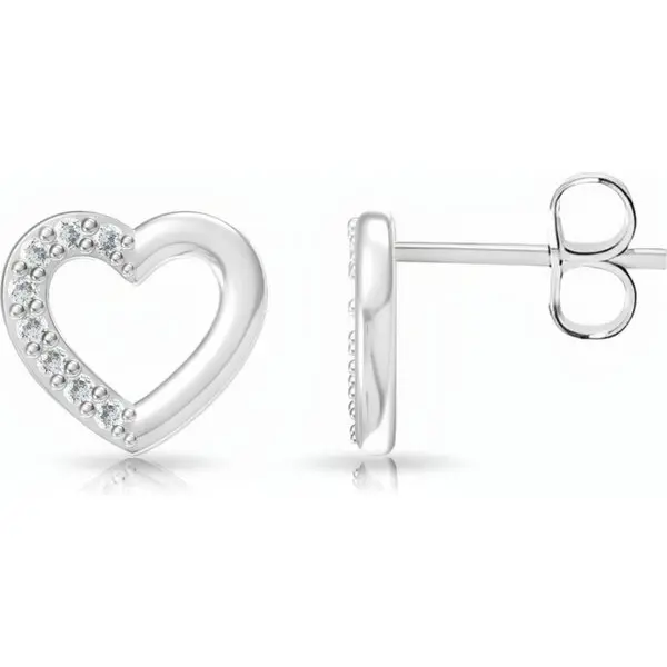 DONATELLO GIAN Name' Sterling Heart Stud Earrings - Silver