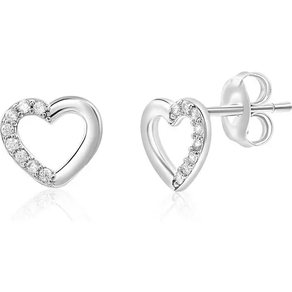 DONATELLO GIAN Name' Sterling Heart Stud Earrings - Silver