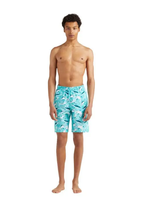 Vilebrequin Requins" Printed Polyester Board Shorts - Lagon