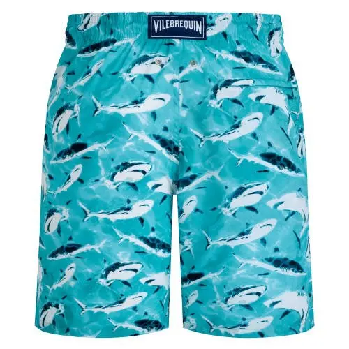 Vilebrequin Requins" Printed Polyester Board Shorts - Lagon