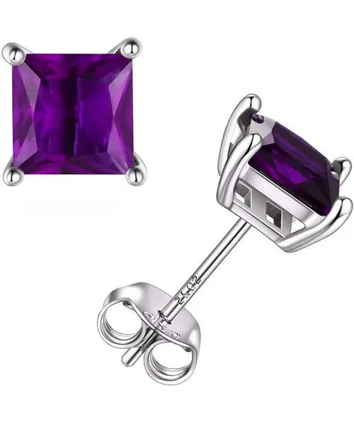 DONATELLO GIAN Sterling Silver Stud Earrings - Purple
