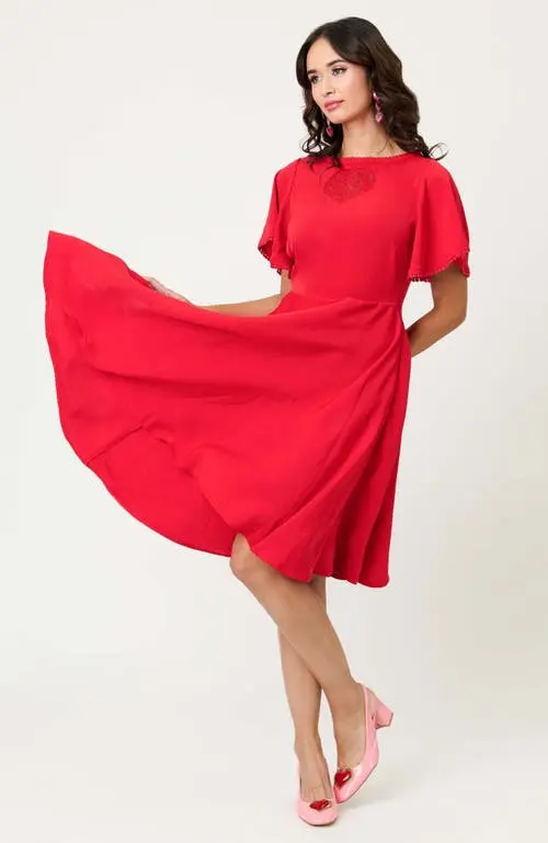 Unique Vintage 1930s Swing Dress - Red Solid
