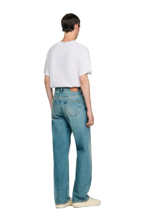 Sandro Faded Baggy Jeans - Blue