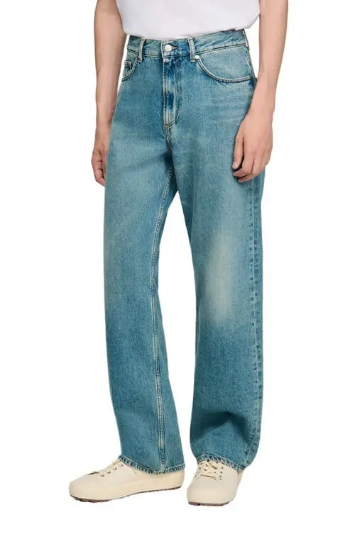 Sandro Faded Baggy Jeans - Blue