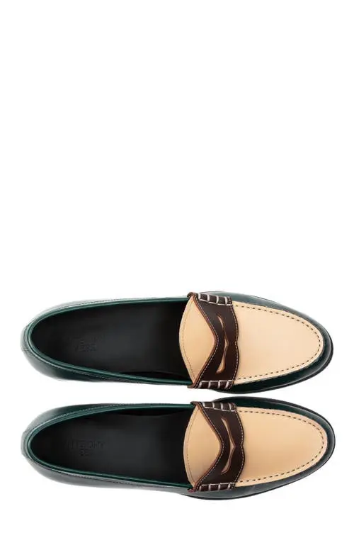ANTHONY VEER Como Penny Loafer - Dark Green Brown