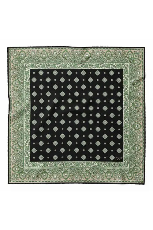 ELIZABETTA Savino Silk Pocket Square - Green