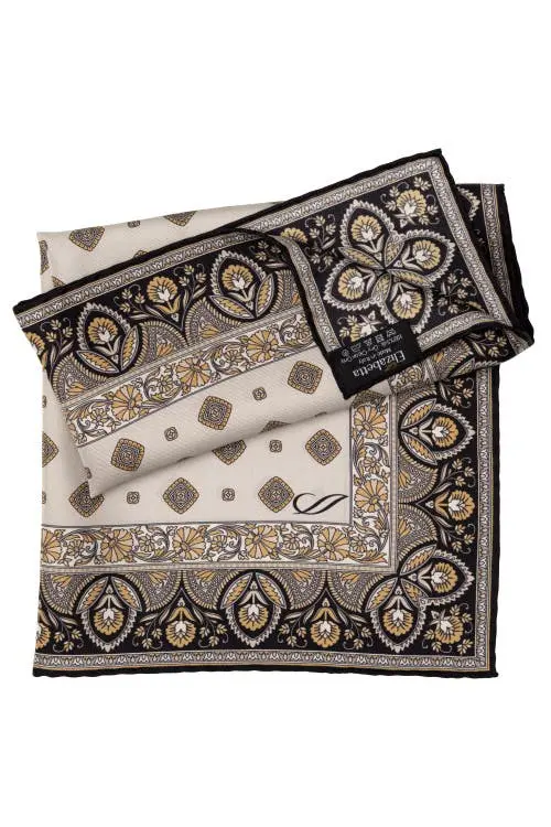 ELIZABETTA Savino Silk Pocket Square - Light Grey