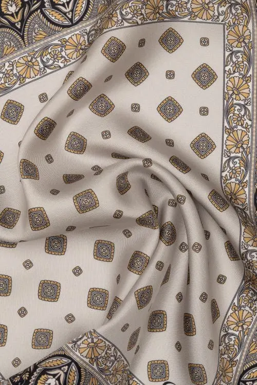ELIZABETTA Savino Silk Pocket Square - Light Grey