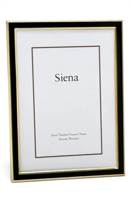 SIENA Enamel & Goldtone Border 8" X 10" Picture Frame - Black