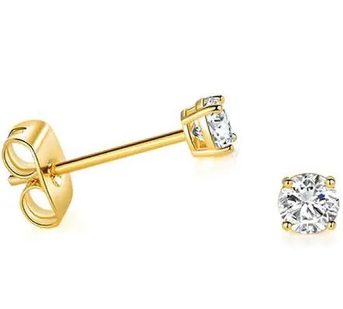 DONATELLO GIAN 14k Created White Topaz Stud Earrings - Gold