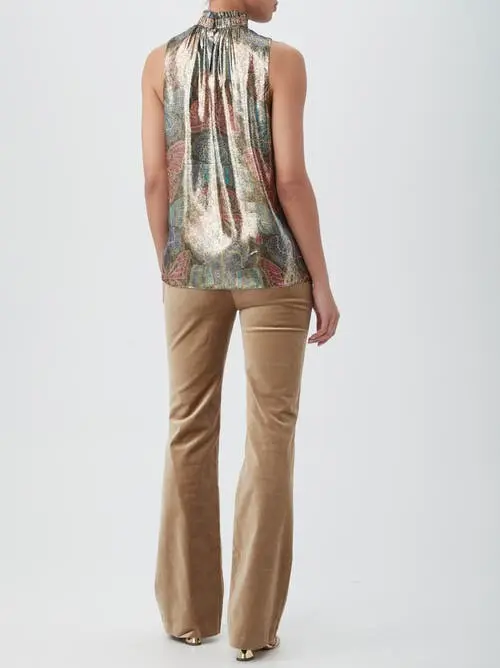 Trina Turk Rissa Metallic Butterfly Print Blouse