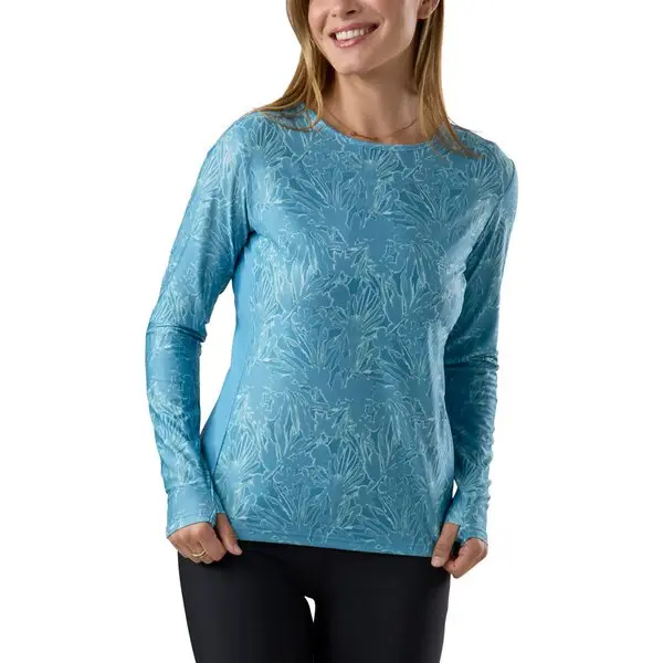 UV SKINZ Ls Crew Sun & Swim Shirt - Waterfall Splash