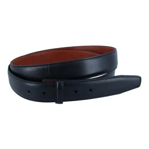 Trafalgar Feather Edge Leather Belt Strap - Black