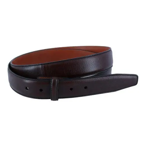 Trafalgar Feather Edge Leather Belt Strap - Brown