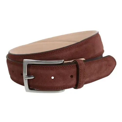 Trafalgar Armando Italian Suede 35mm Belt - Chestnut