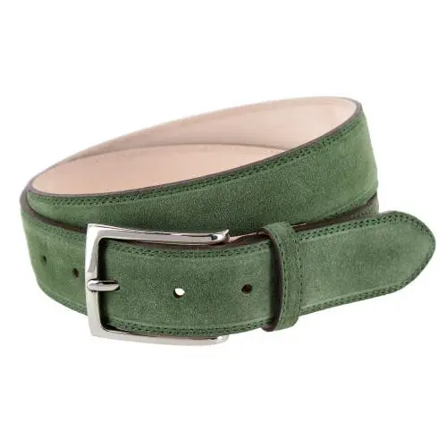 Trafalgar Armando Italian Suede 35mm Belt - Sage