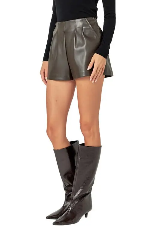 English Factory Faux Leather Shorts