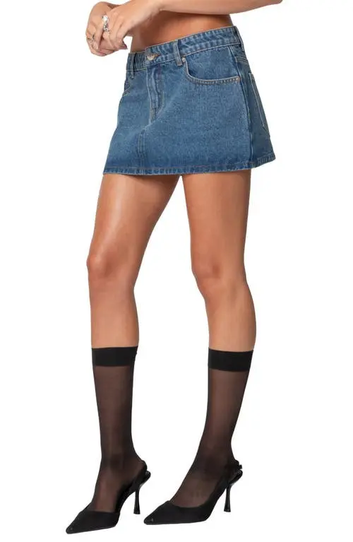 EDIKTED Chiara Denim Miniskirt - Blue
