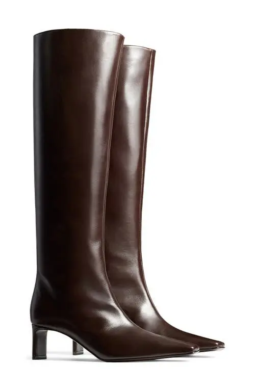 Khaite Ona Leather Boots - Chocolate