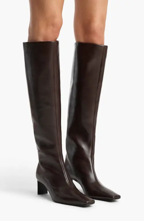 Khaite Ona Leather Boots - Chocolate