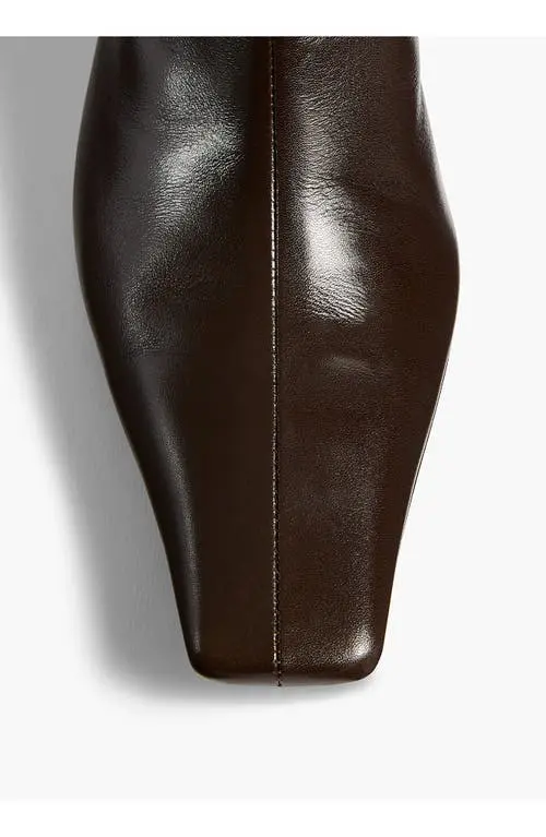 Khaite Ona Leather Boots - Chocolate