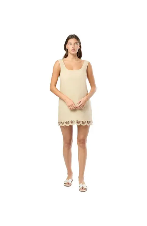 Onia Air Linen Scallop Mini Dress