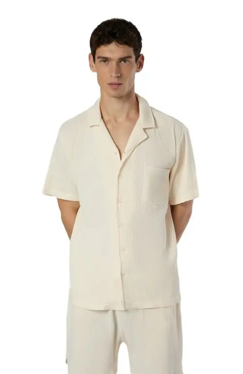 Onia Macro Waffle Vacation Shirt - Salt