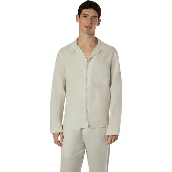 Onia Linen Home Long Sleeve Camp Shirt - Stone