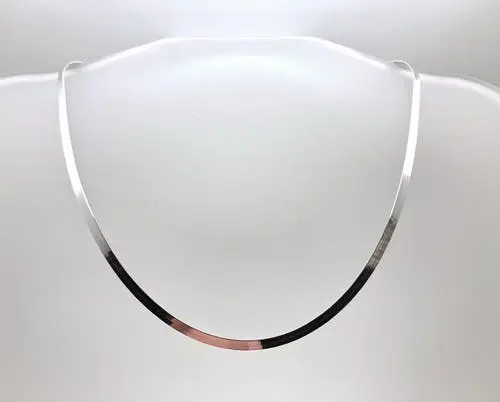 DONATELLO GIAN Solid .925 Sterling Flat Chain Necklace - Silver