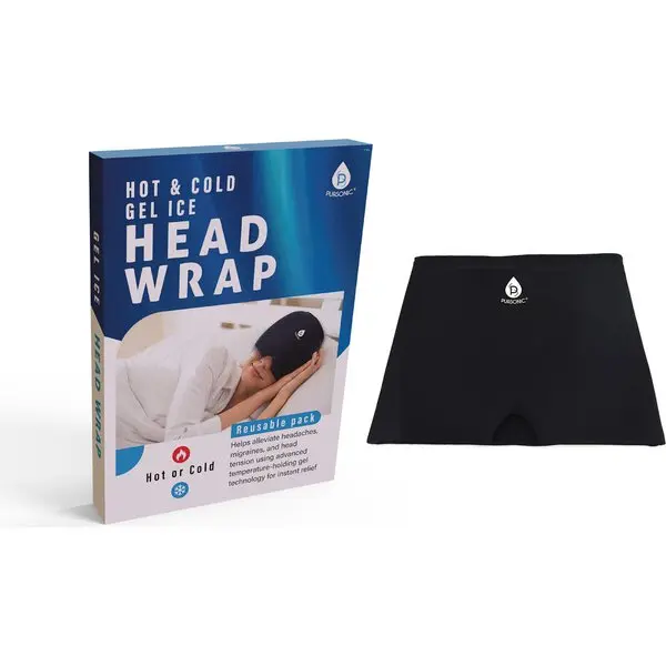 PURSONIC Reusable Hot And Cold Gel Ice Head Wrap - Black