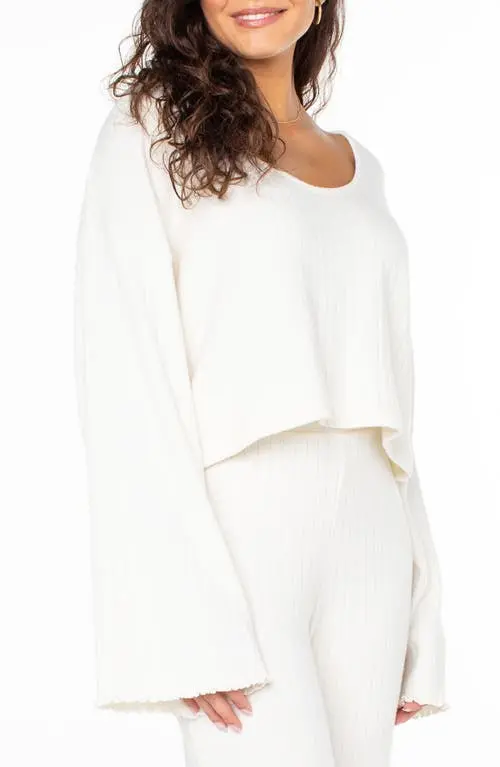 Roxy Sandy Coast Long Sleeve Crop Top