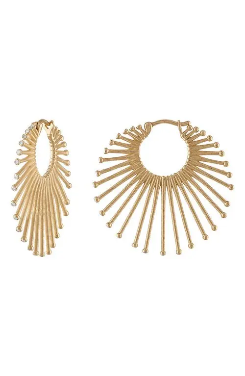 EDEN PRESLEY Roar Lion Diamond Extra Large Hoop Earrings - Gold