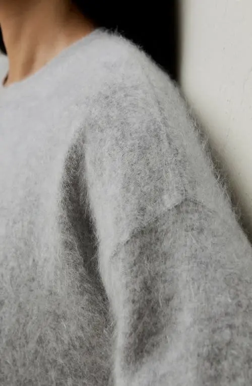 Lilysilk Brushed Cashmere Pullover - Light Grey