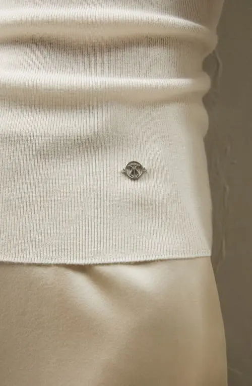 Lilysilk Seamless Silk-cashmere Blend Turtleneck Sweater - White