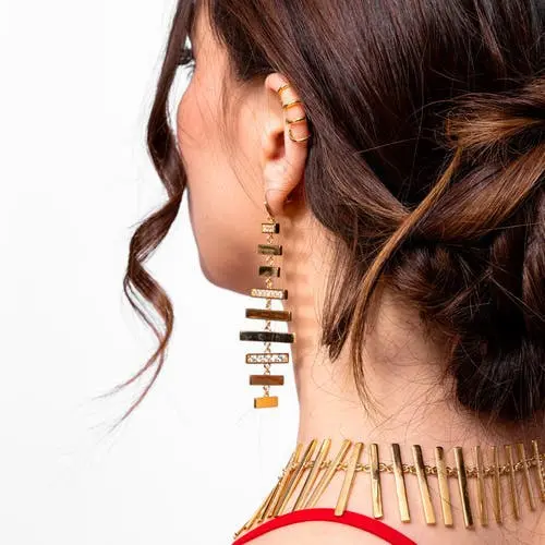LUCY QUARTERMAINE Wind Chime Dangle Earrings - Gold