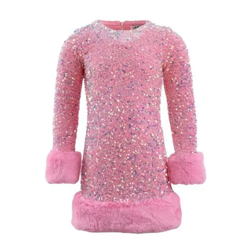 LOLA + THE BOYS Sabrina Shimmer Dress - Pink