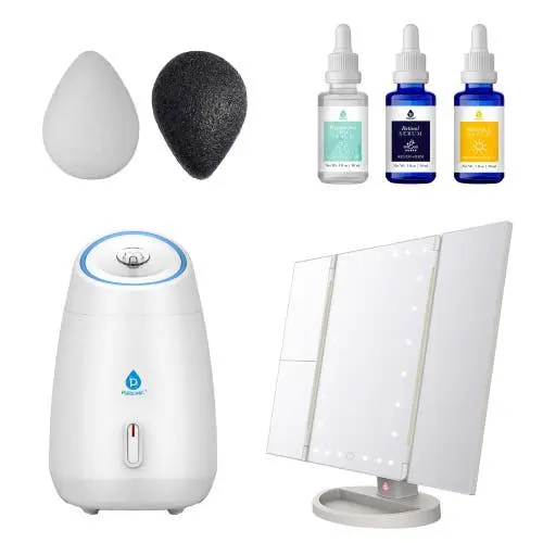 PURSONIC Tri-fold Vanity Mirror, Facial Steamer - Multicolor