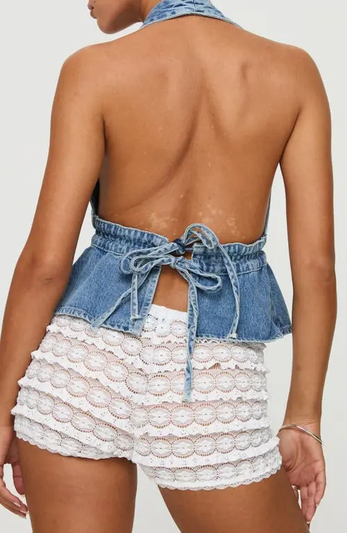 Princess Polly Sequoia Denim Halter Top
