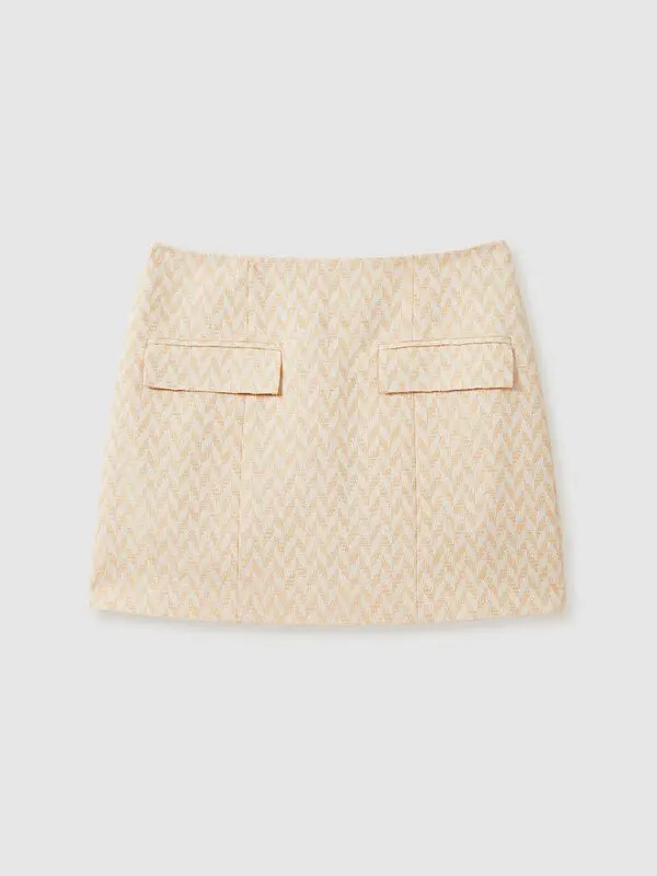 Anna Quan Quinn Chevron Weave Mini Skirt