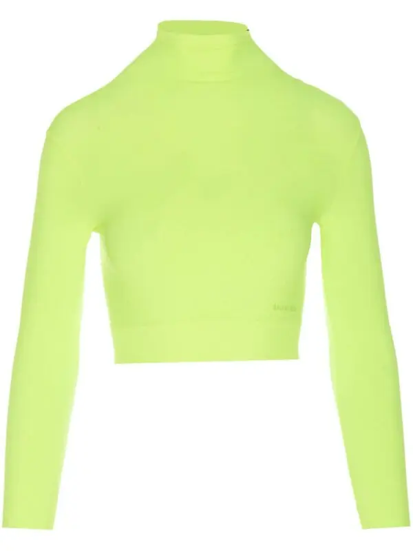 Balenciaga High-neck Cropped Top - Green