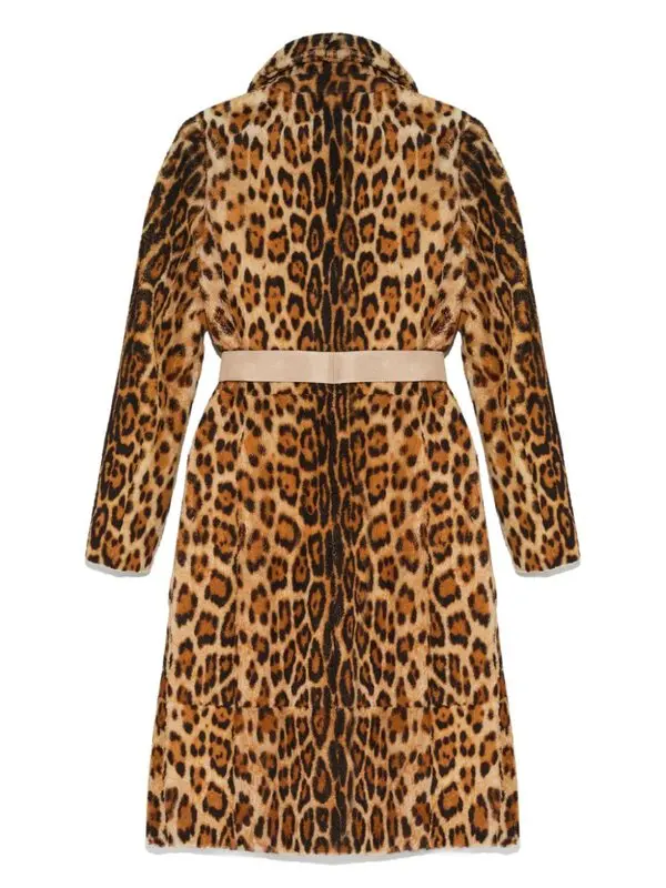 YVES SALOMON Merino Wool Leopard Print Coat