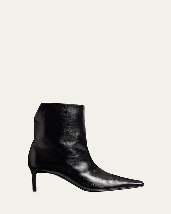 Khaite Ona Leather Ankle Boots - Black