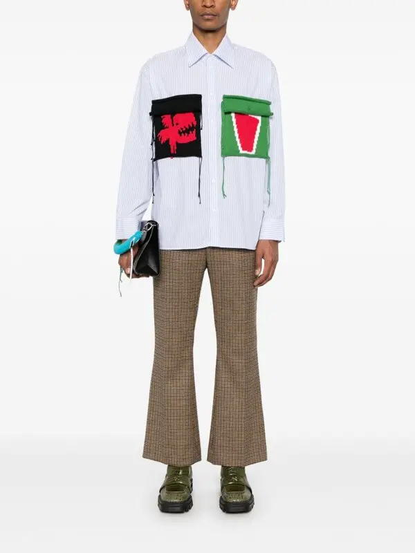 CHARLES JEFFREY Knitted Patch-pockets Shirt