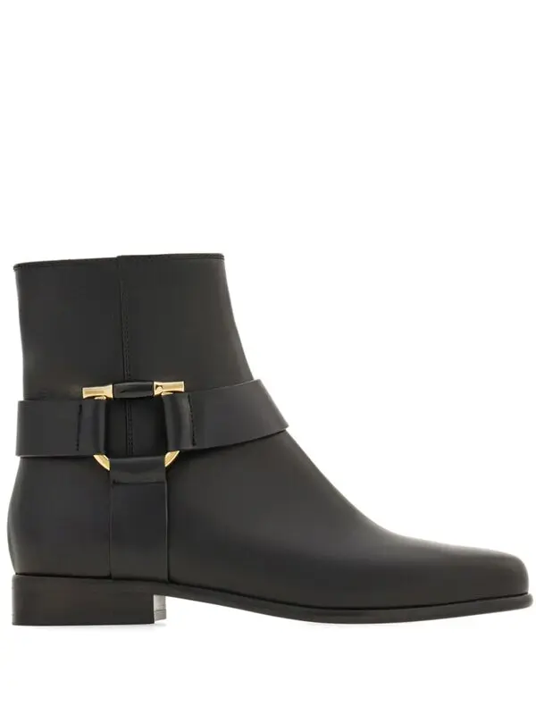 FERRAGAMO Gancini Biker Boots - Black