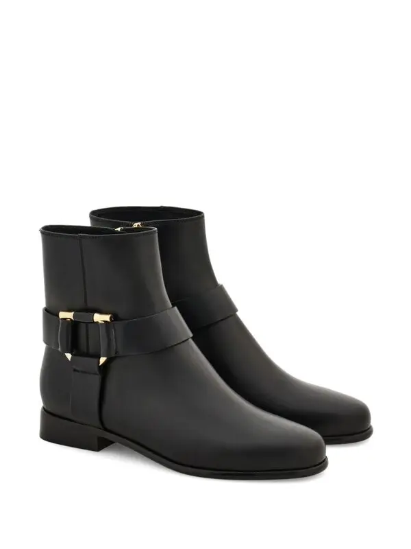 FERRAGAMO Gancini Biker Boots - Black