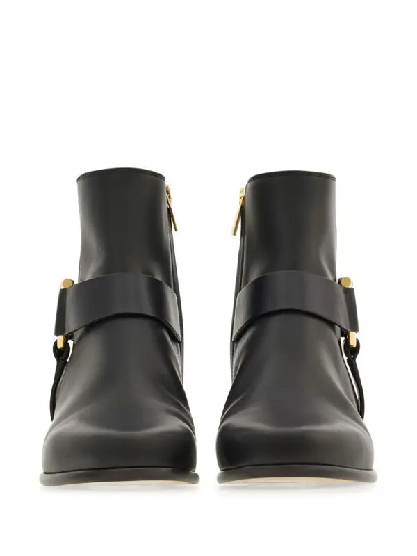 FERRAGAMO Gancini Biker Boots - Black
