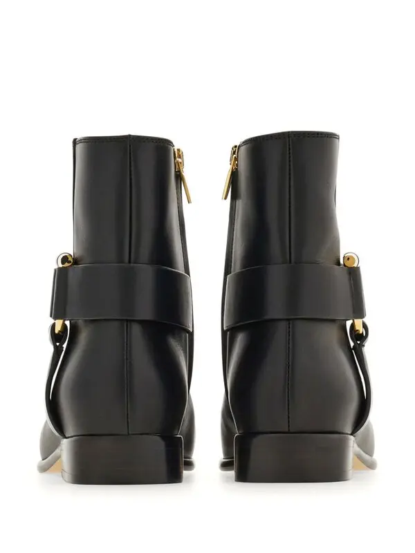 FERRAGAMO Gancini Biker Boots - Black
